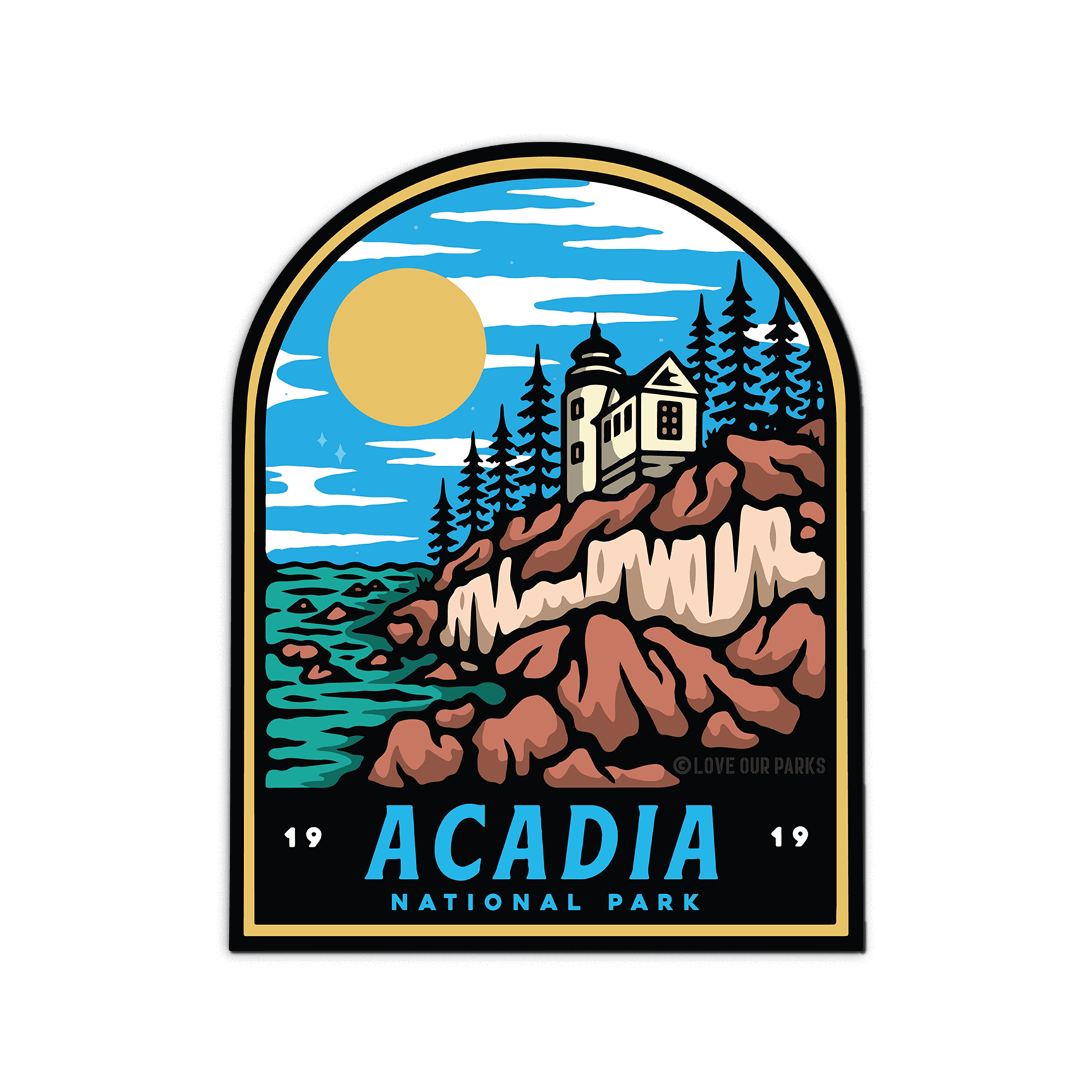 Acadia National Park Retro Sticker – Love Our Parks