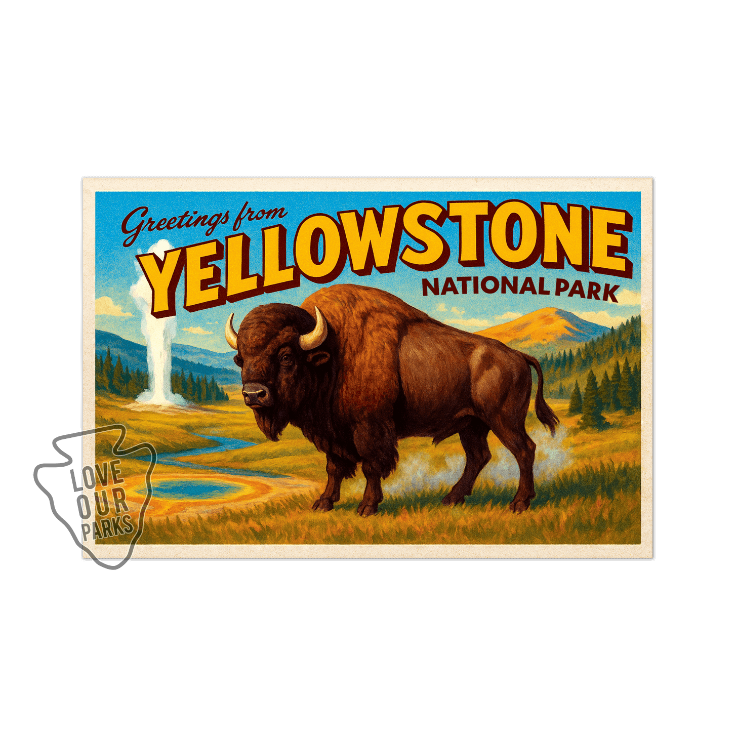 Yellowstone National Park Postcard Magnet – Love Our Parks