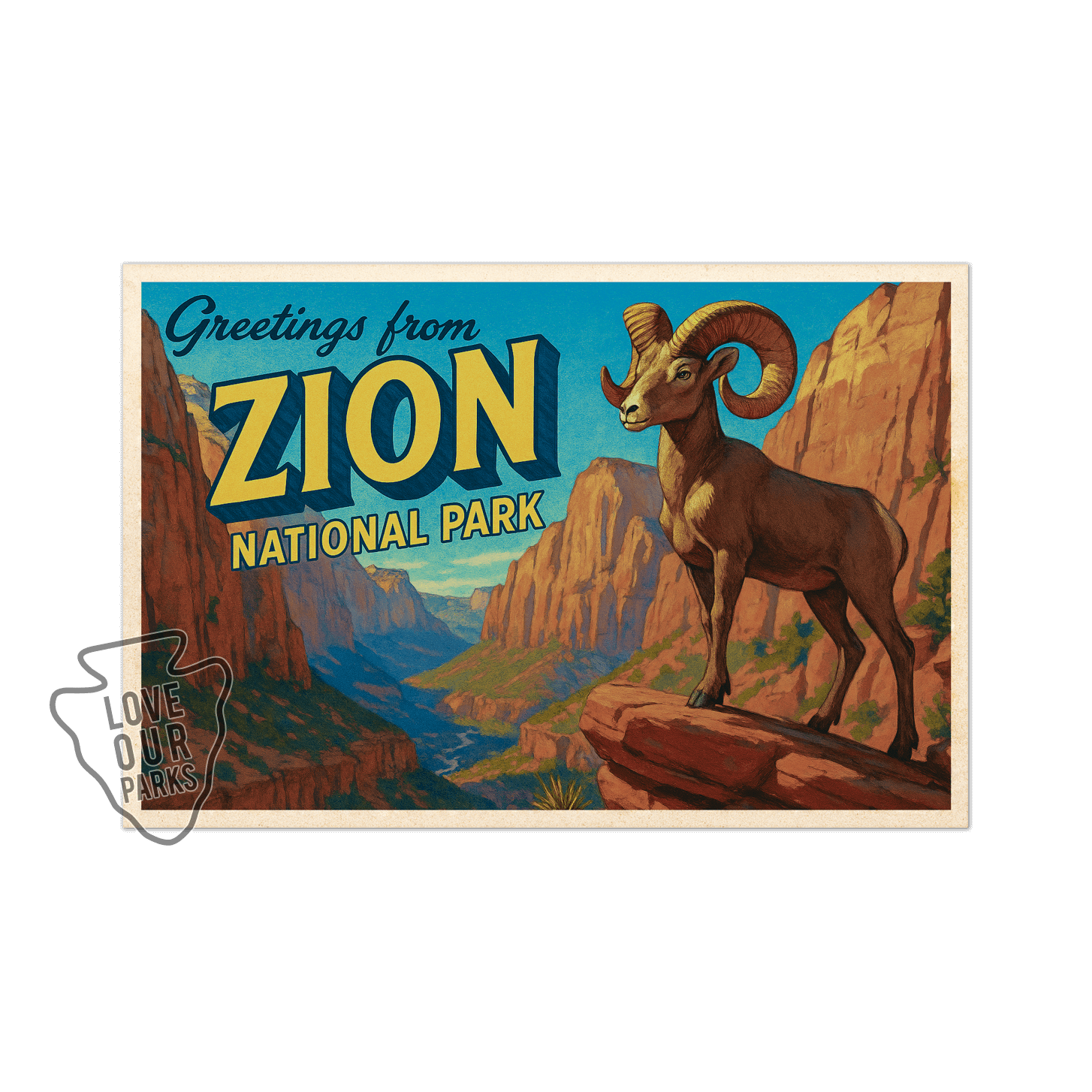 Zion National Park Postcard Magnet – Love Our Parks