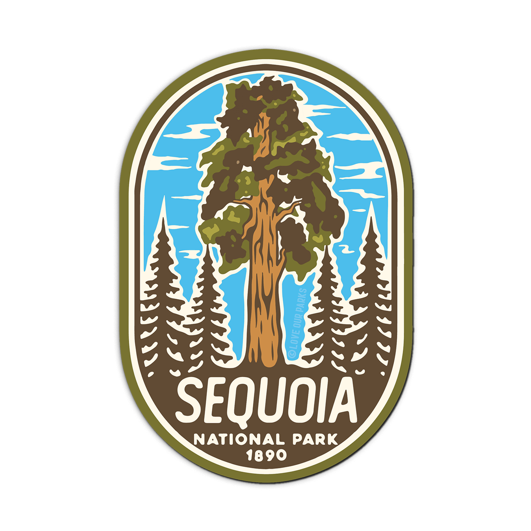 Sequoia National Park Retro Sticker – Love Our Parks