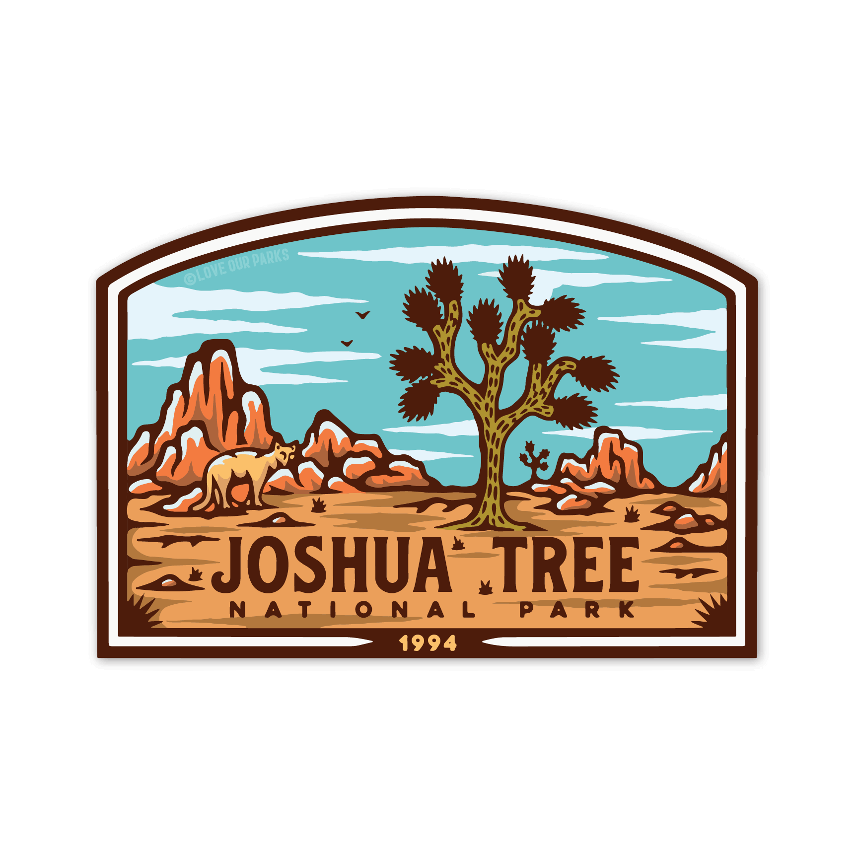 Joshua Tree National Park Retro Sticker – Love Our Parks