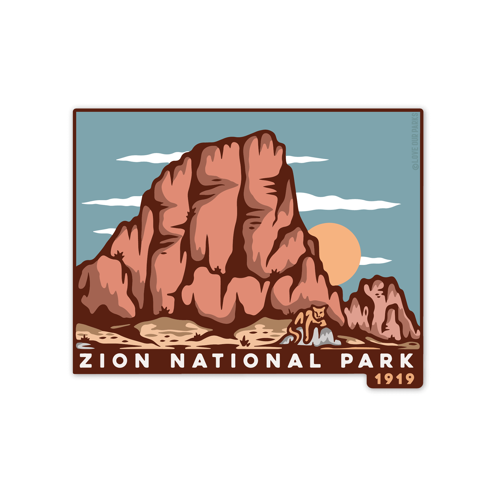 Zion National Park Retro Sticker – Love Our Parks